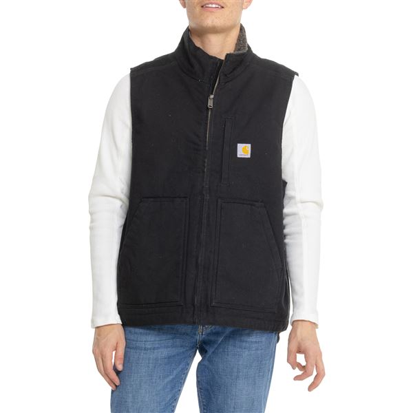 Carhartt 104277 Loose Fit Washed Duck Mock Neck Vest - Sherpa Lined ...